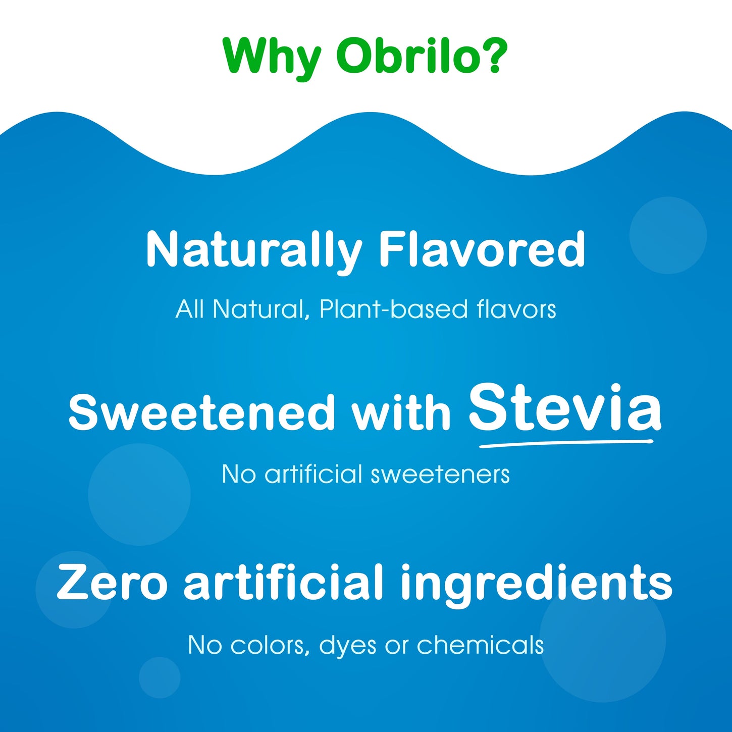 Obrilo - Dye free water enhancer, Water enhancer with Stevia.